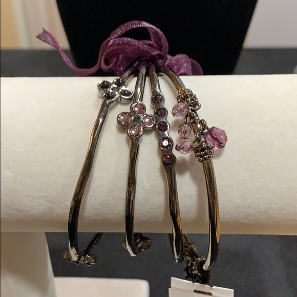 Express | Jewelry | Nwt Express 4 Dark Metal Bracelets Wbeading | Poshmark